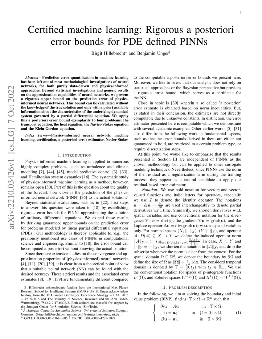 Certified machine learning: Rigorous a posteriori error bounds for PDE ... Certified machine learning: Rigorous a posteriori error bounds for PDE ...