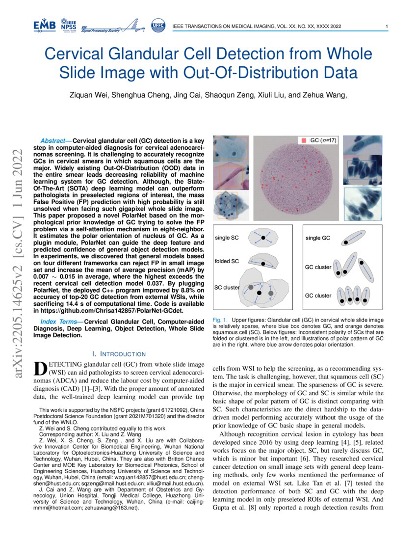 Cervical Glandular Cell Detection From Whole Slide Image With Out Of Distribution Data Deepai
