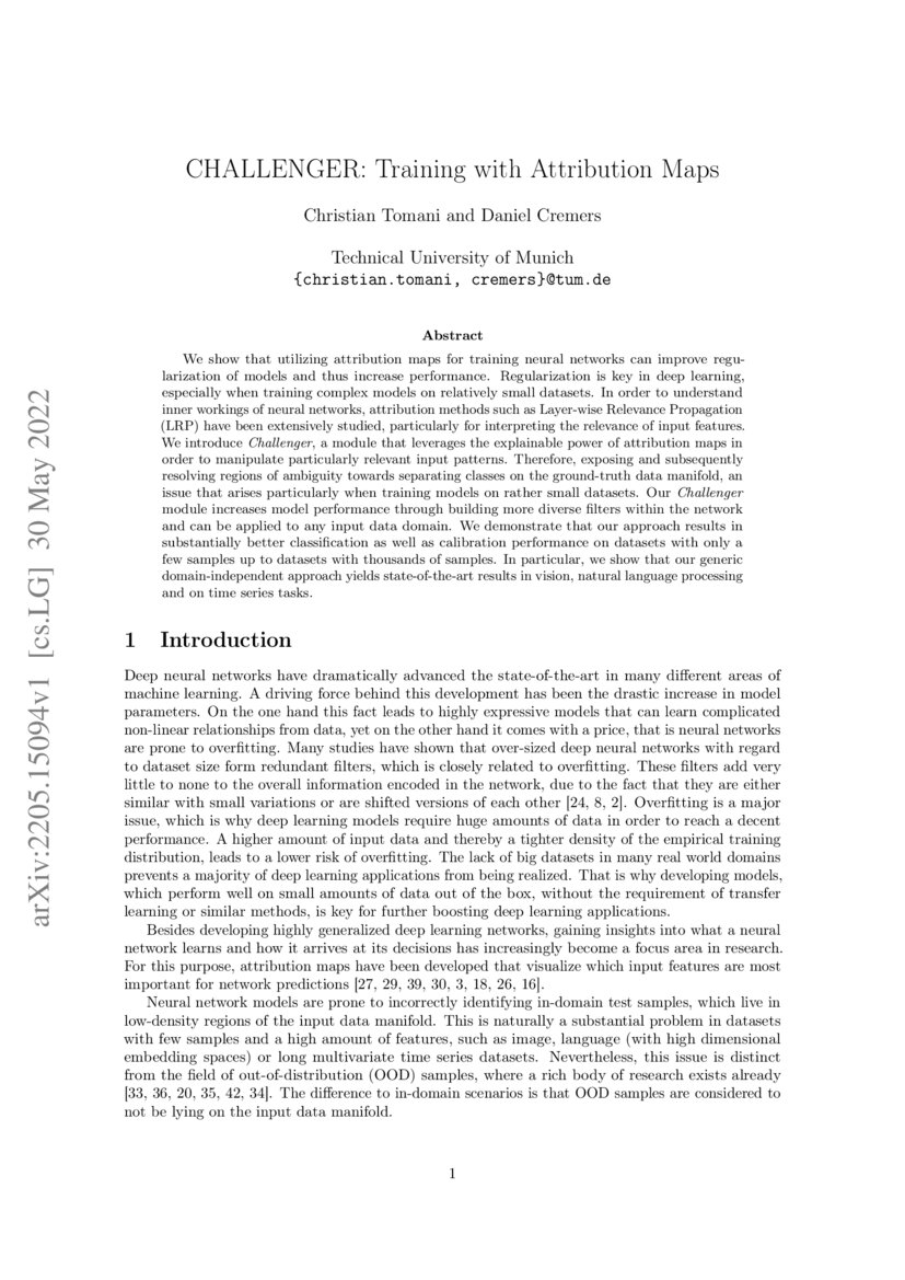 CHALLENGER: Training with Attribution Maps | DeepAI