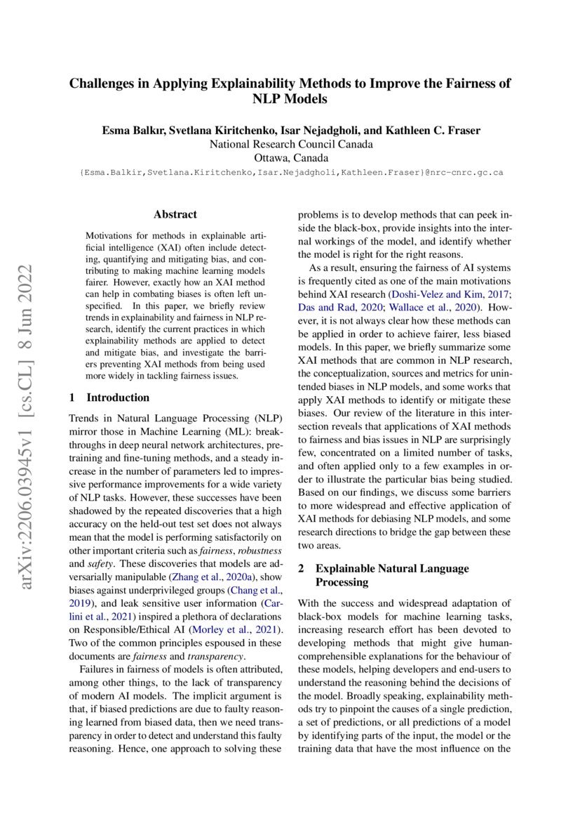 Challenges In Applying Explainability Methods To Improve The Fairness Of Nlp Models Deepai