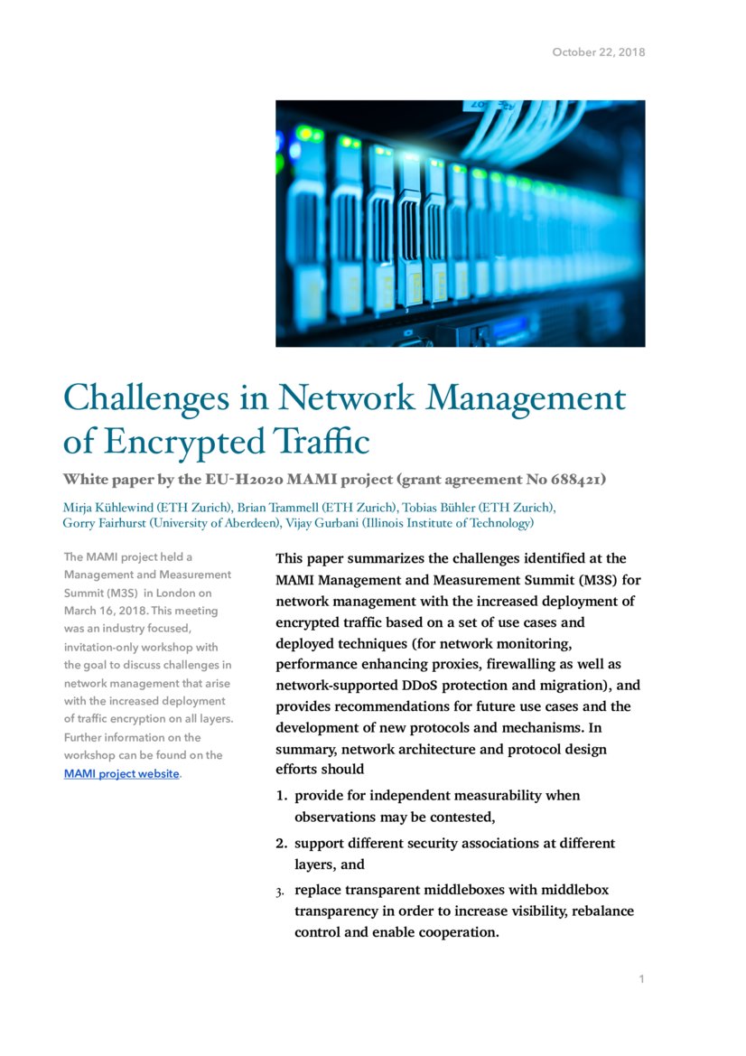 Challenges in Network Management of Encrypted Traffic | DeepAI