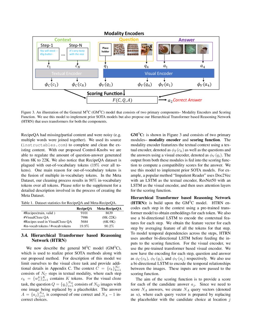 Challenges in Procedural Multimodal Machine Comprehension:A Novel Way To Benchmark | DeepAI