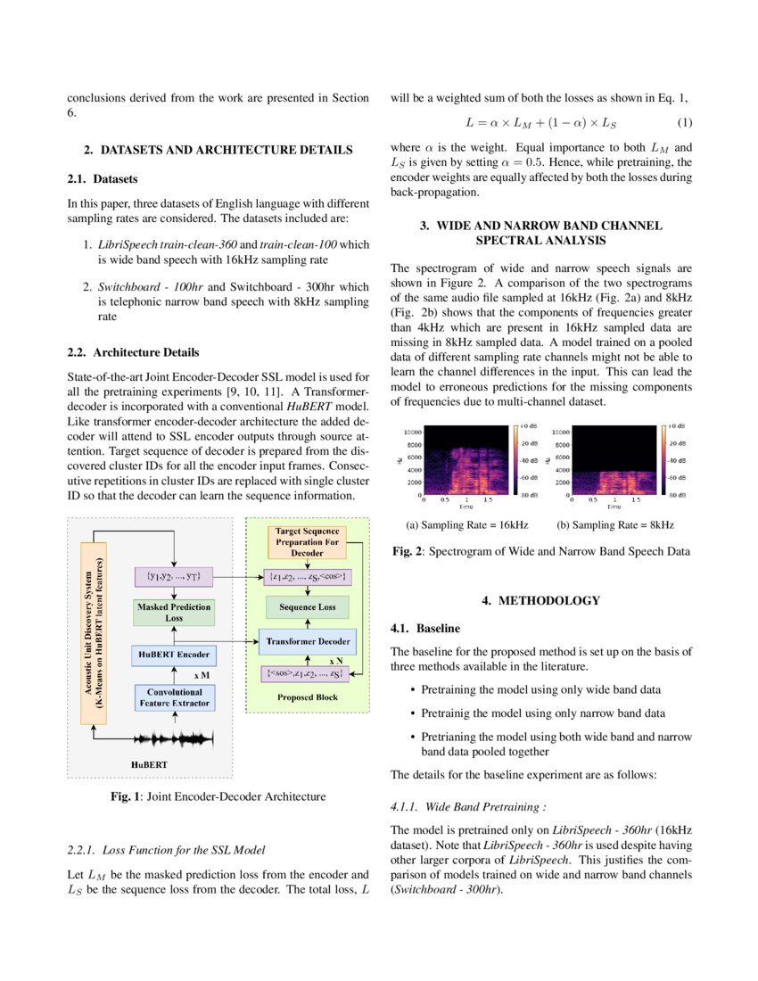 Channel-Aware Pretraining of Joint Encoder-Decoder Self-Supervised Model for Telephonic-Speech ...