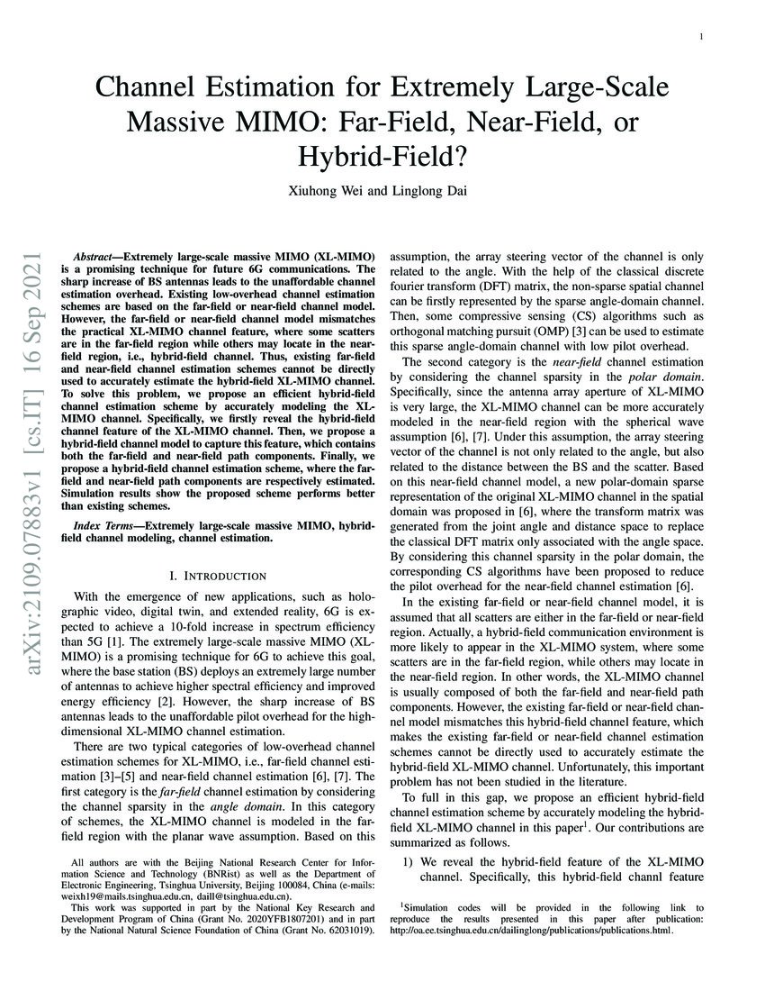 Channel Estimation for Extremely Large-Scale Massive MIMO: Far-Field, Near-Field, or Hybrid ...