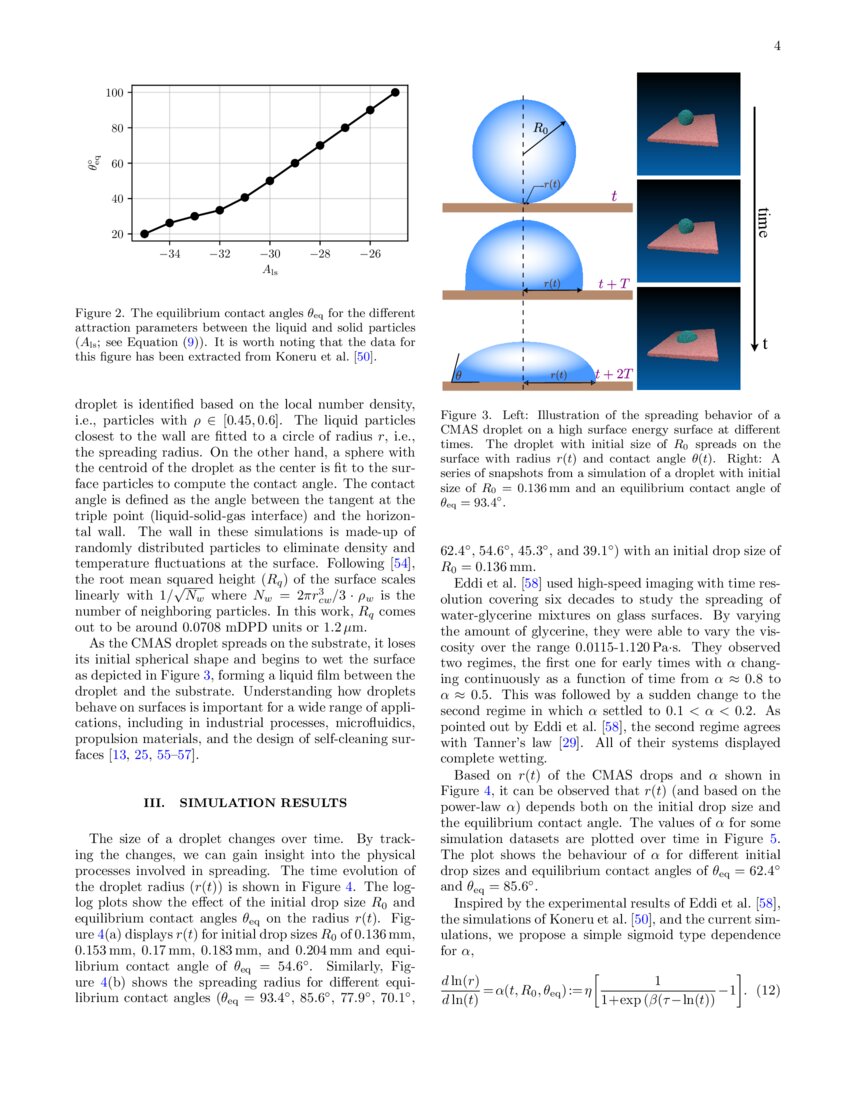 Characterization of partial wetting by CMAS droplets using multiphase many-body dissipative ...