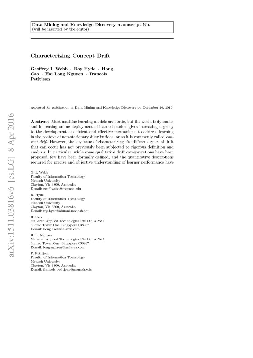 Characterizing Concept Drift | DeepAI