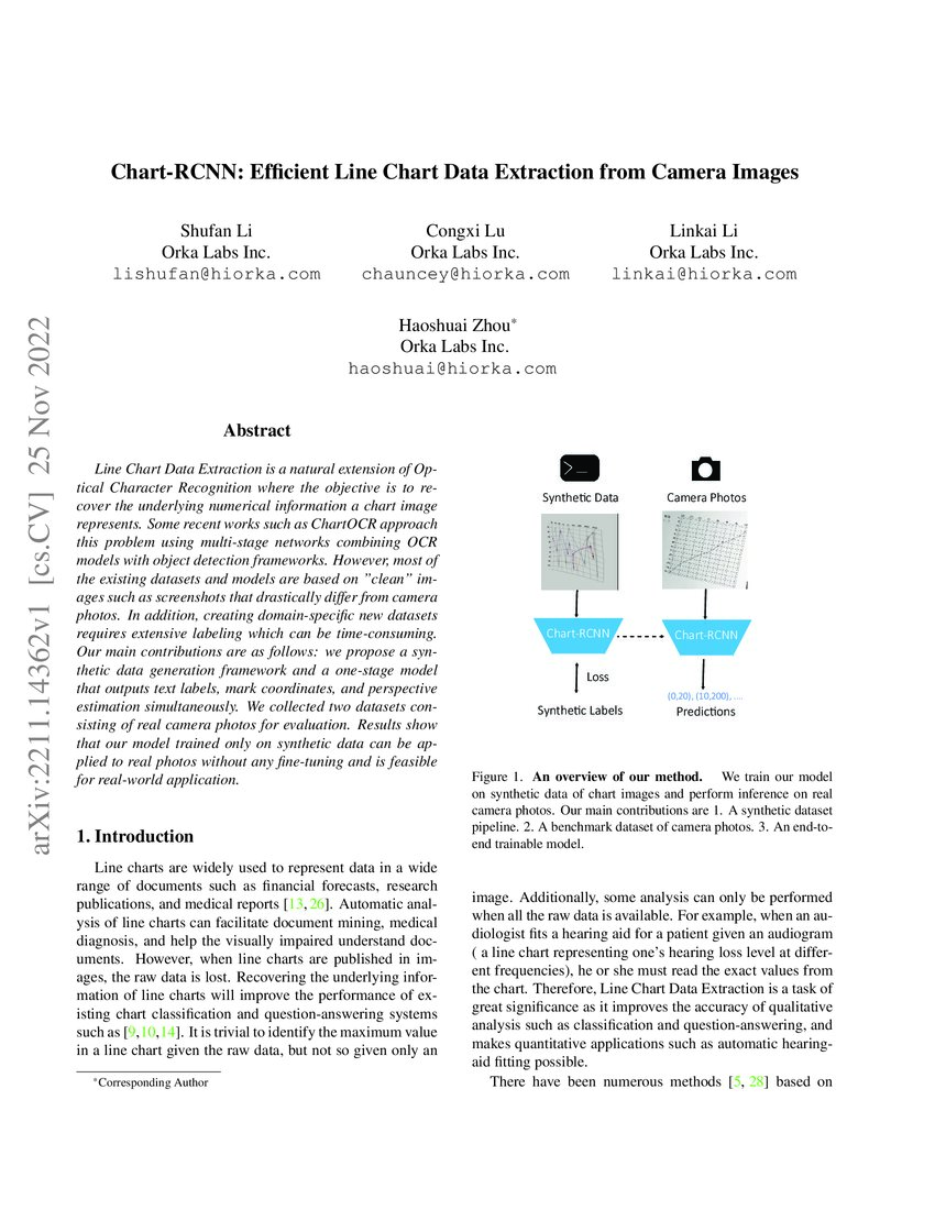 Chart Rcnn Efficient Line Chart Data Extraction From Camera Images Deepai 