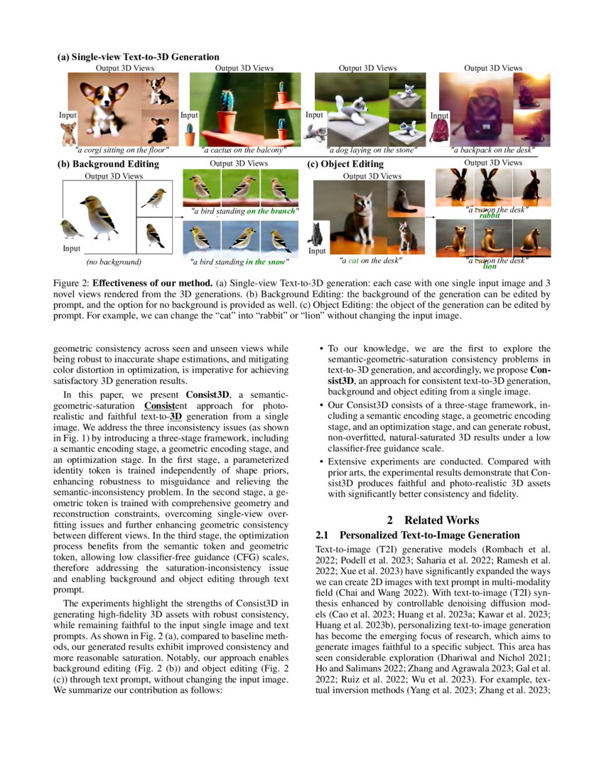 Chasing Consistency in Text-to-3D Generation from a Single Image | DeepAI