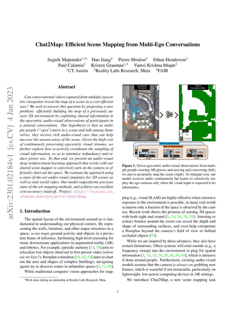 Chat2Map: Efficient Scene Mapping from Multi-Ego Conversations | DeepAI