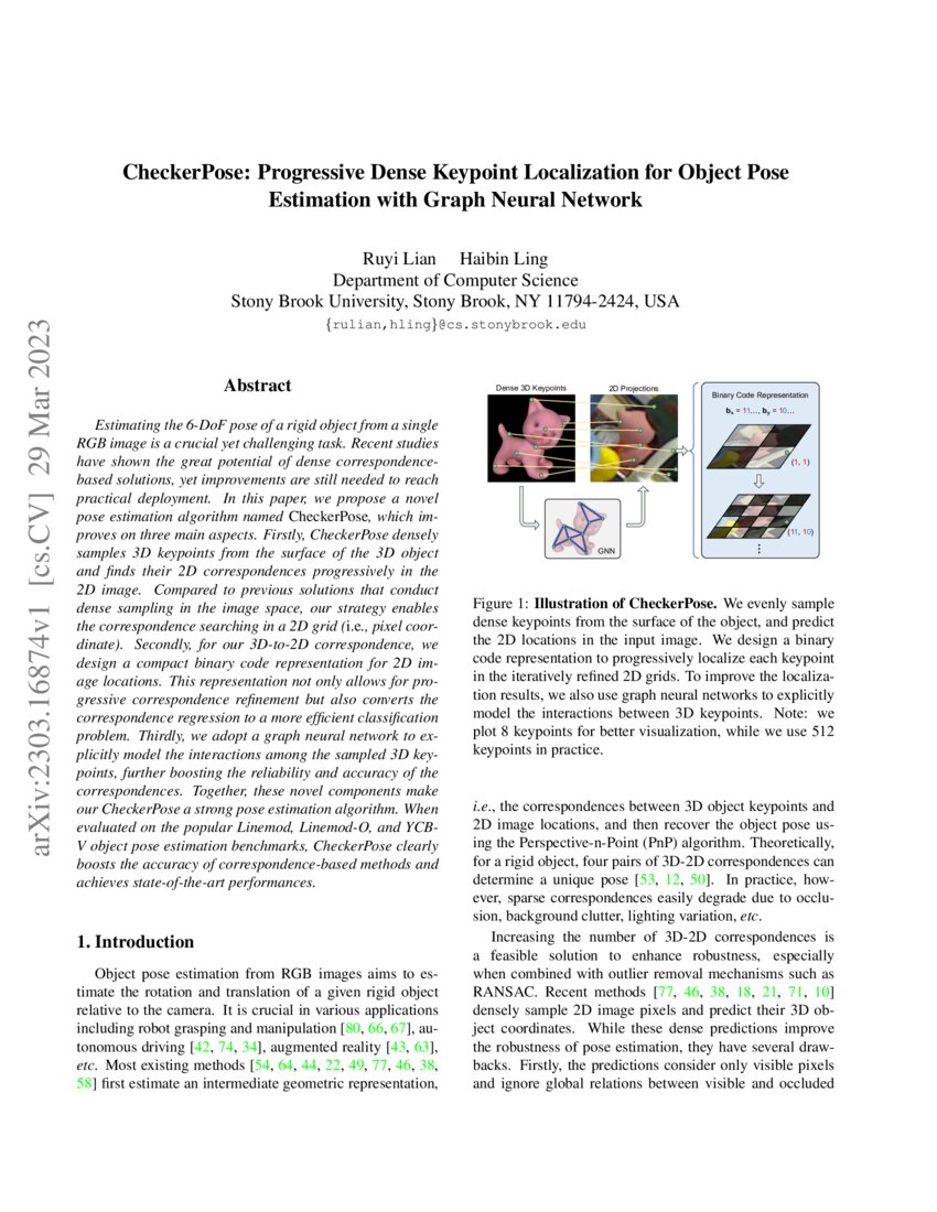 CheckerPose: Progressive Dense Keypoint Localization for Object Pose ... CheckerPose: Progressive Dense Keypoint Localization for Object Pose ...