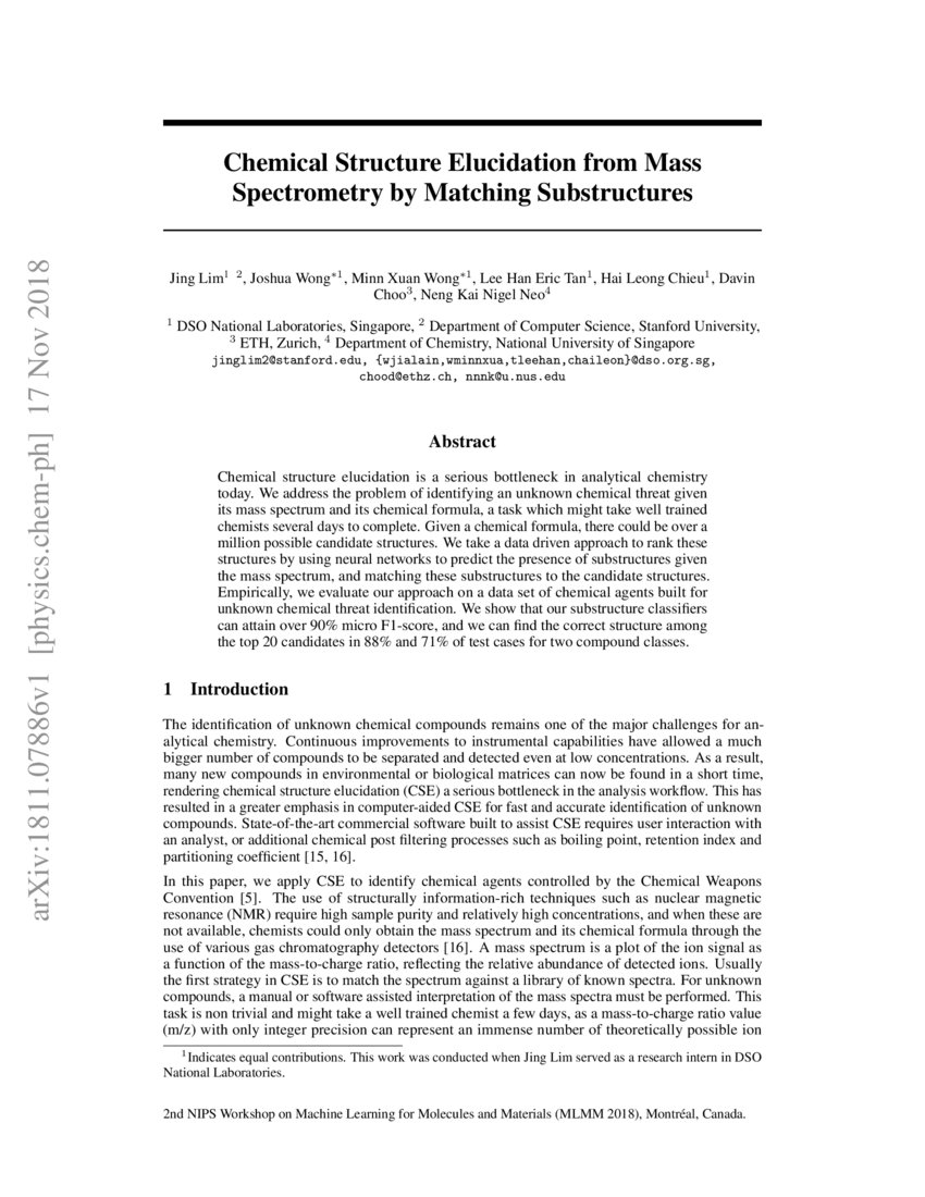 Chemical Structure Elucidation from Mass Spectrometry by Matching ...