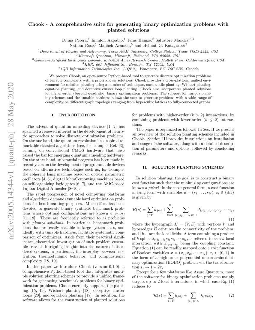 Chook A Comprehensive Suite For Generating Binary Optimization Problems With Planted Solutions 9369
