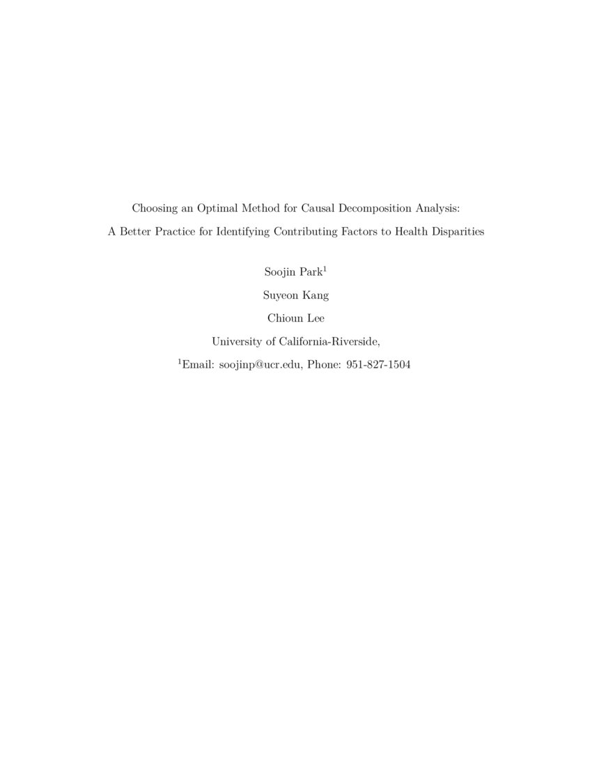 Choosing An Optimal Method For Causal Decomposition Analysis A Better Practice For Identifying