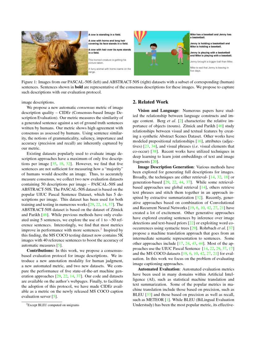 CIDEr: Consensus-based Image Description Evaluation | DeepAI