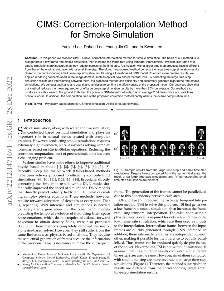 Cims Correction Interpolation Method For Smoke Simulation Deepai