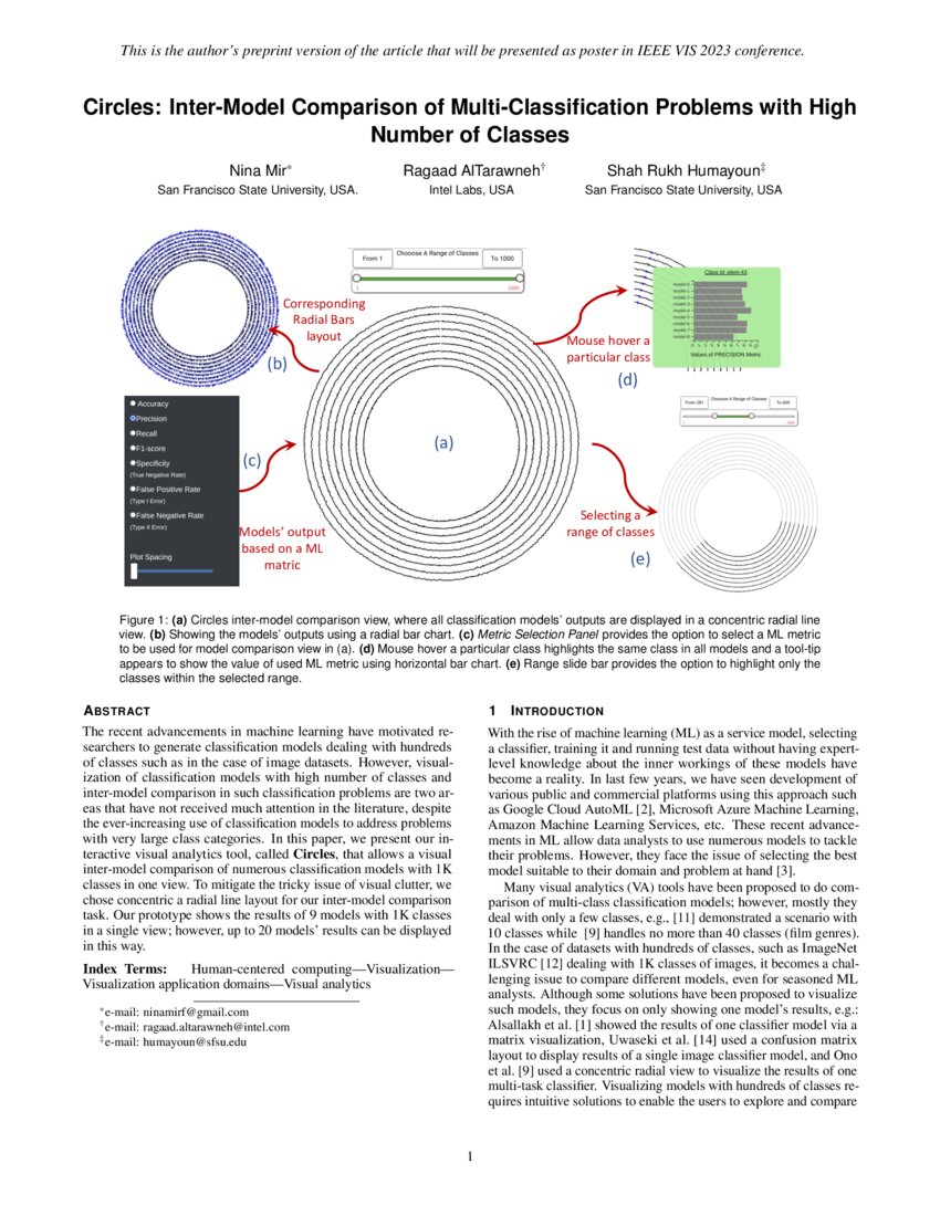 Circles: Inter-Model Comparison of Multi-Classification Problems with ... Circles: Inter-Model Comparison of Multi-Classification Problems with ...