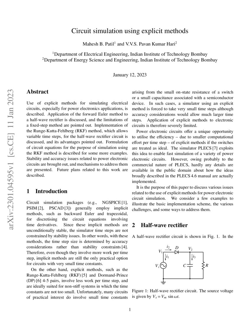 Circuit Simulation Using Explicit Methods Deepai