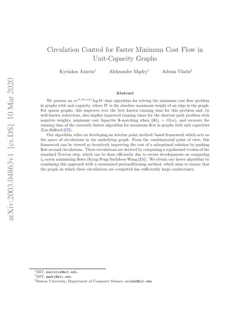 Circulation Control for Faster Minimum Cost Flow in Unit-Capacity ...