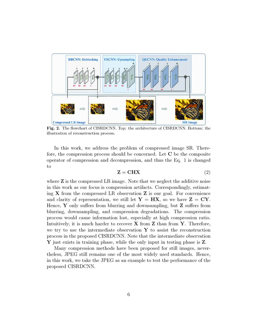 Cisrdcnn Super Resolution Of Compressed Images Using Deep