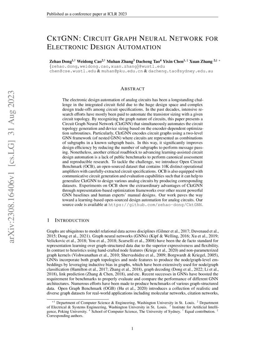 CktGNN: Circuit Graph Neural Network for Electronic Design Automation | DeepAI