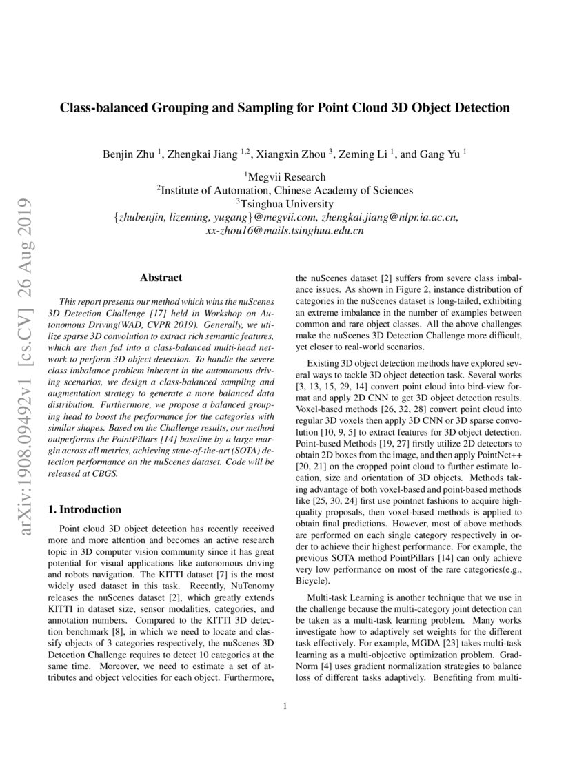 Class Balanced Grouping And Sampling For Point Cloud 3d Object 5340