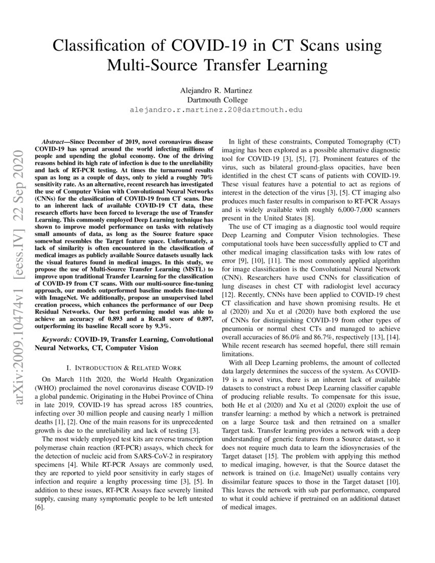 Classification of COVID-19 in CT Scans using Multi-Source Transfer ...