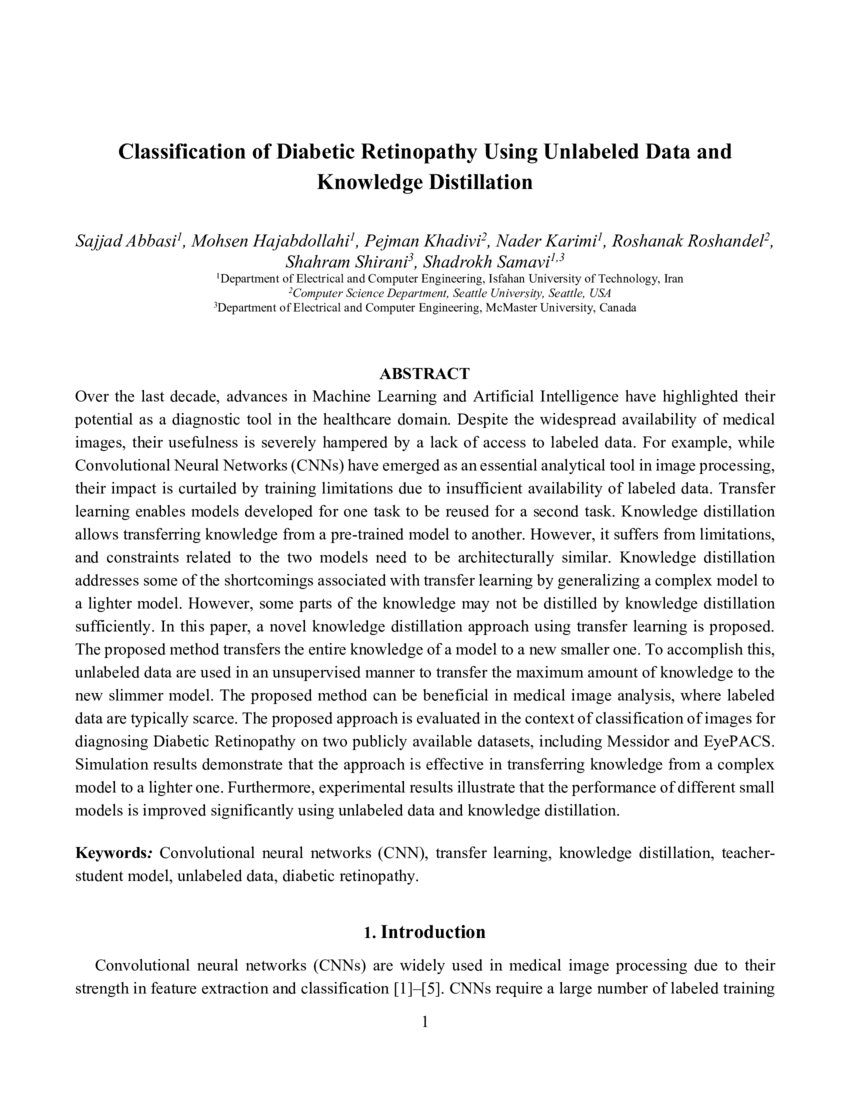 Classification of Diabetic Retinopathy Using Unlabeled Data and ... Classification of Diabetic Retinopathy Using Unlabeled Data and ...