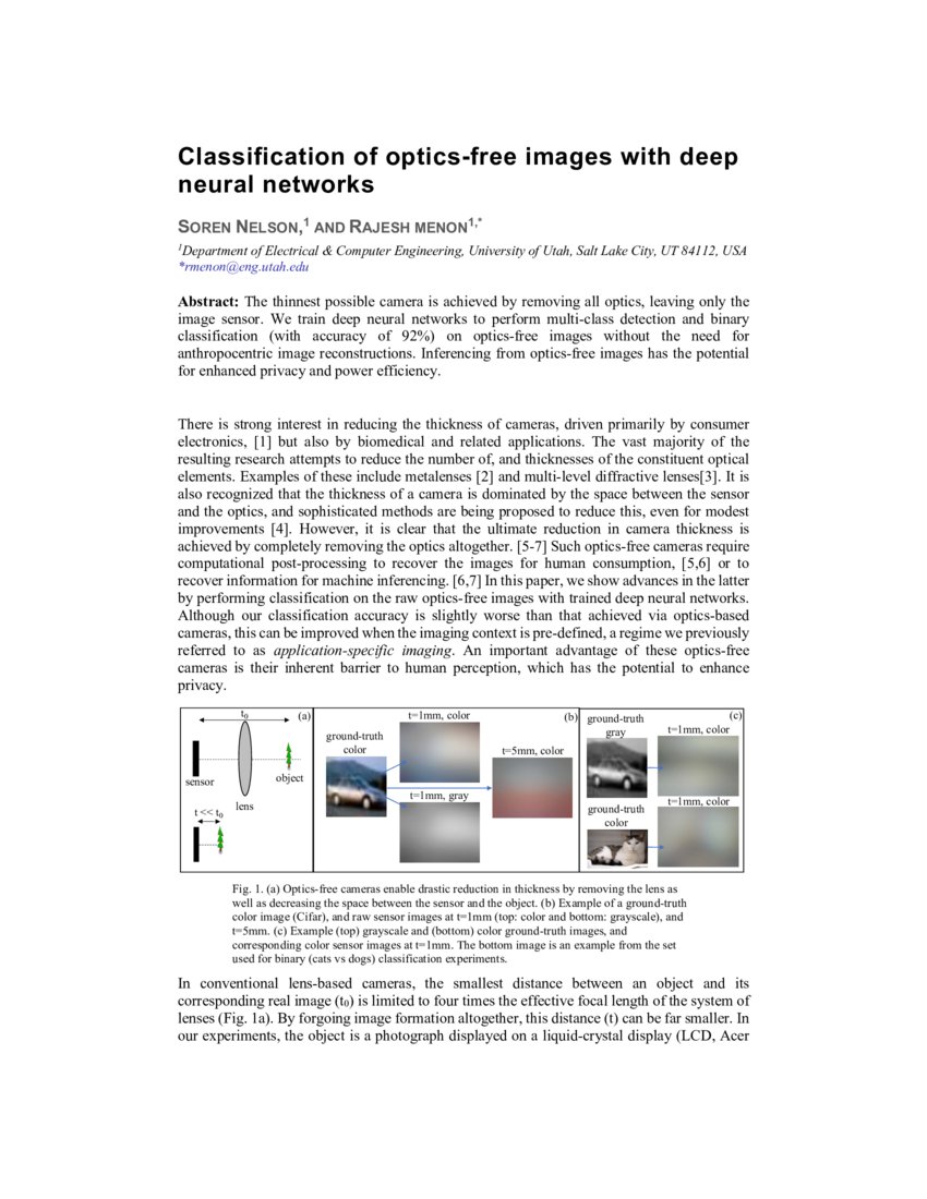 Classification of optics-free images with deep neural networks | DeepAI