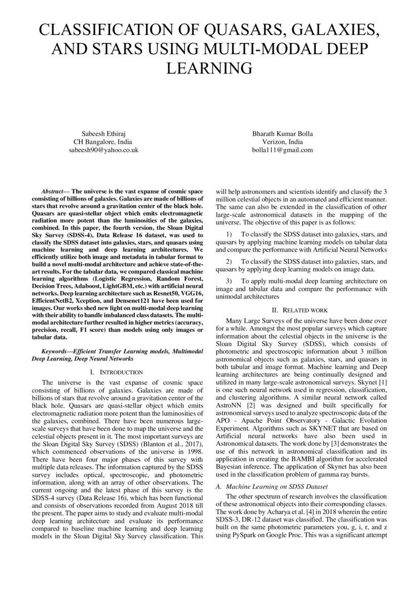 Classification of Quasars, Galaxies, and Stars in the Mapping of the Universe Multi-modal Deep ...