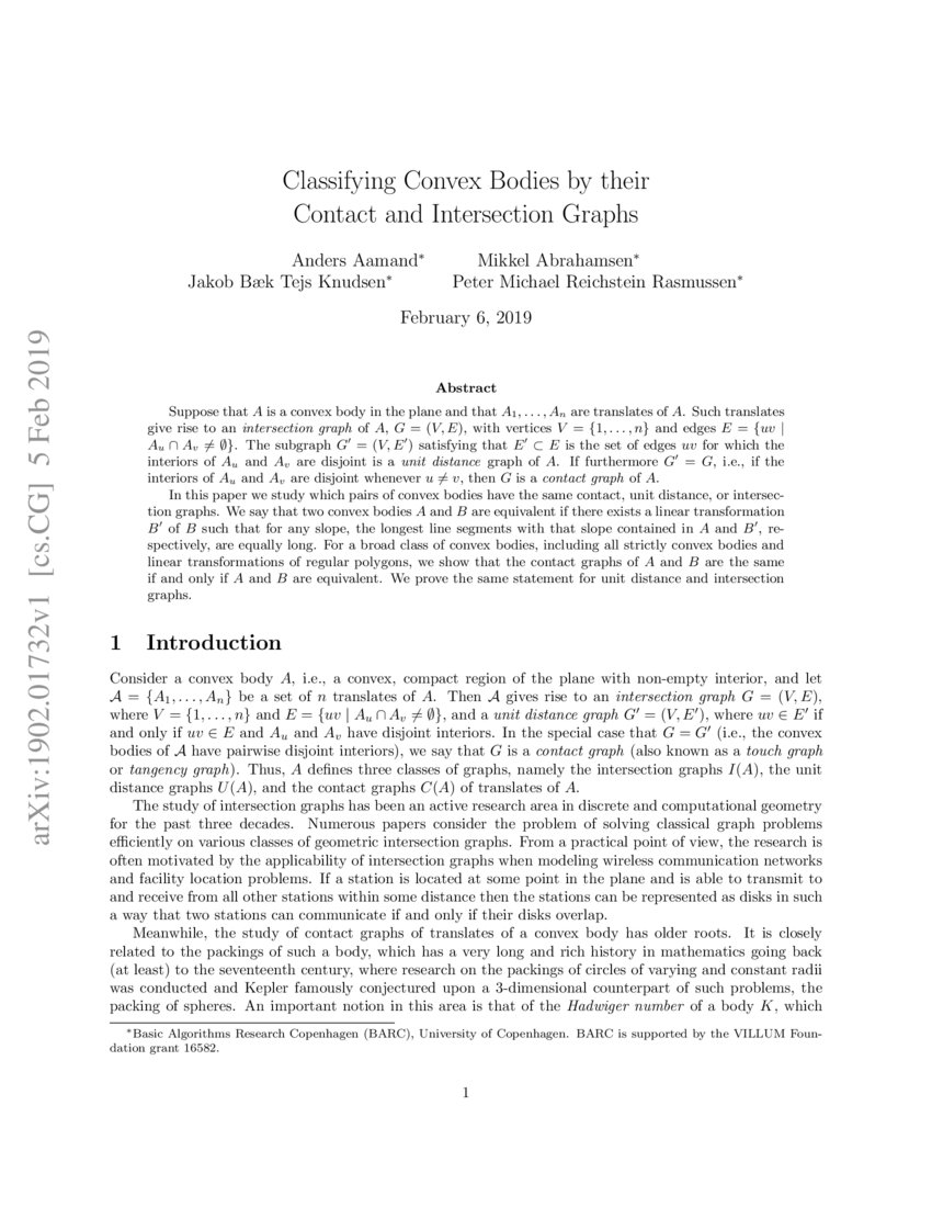 Classifying Convex Bodies by their Contact and Intersection Graphs | DeepAI