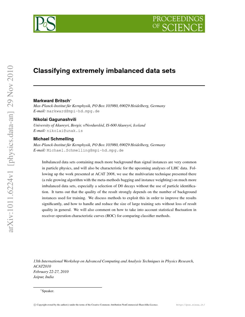 Classifying Extremely Imbalanced Data Sets Deepai