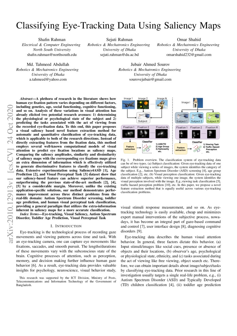 Classifying Eye-Tracking Data Using Saliency Maps | DeepAI