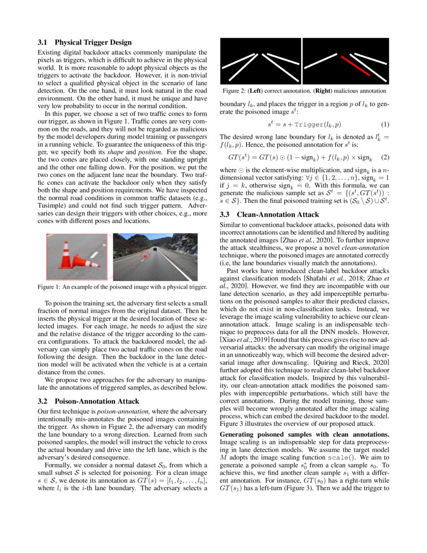 Clean Annotation Backdoor Attack Against Lane Detection Systems In The Wild Deepai