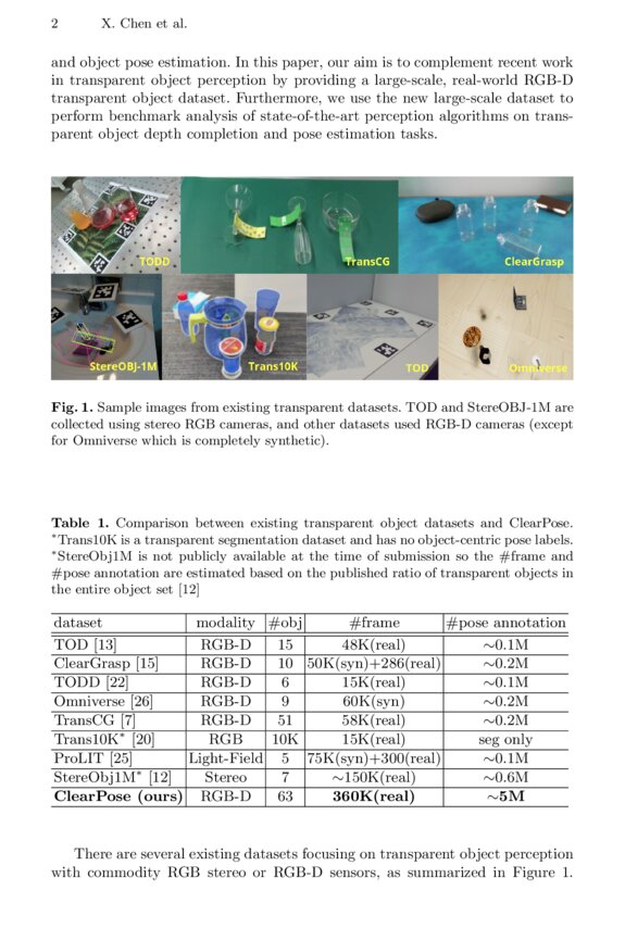 ClearPose: Large-scale Transparent Object Dataset and Benchmark | DeepAI