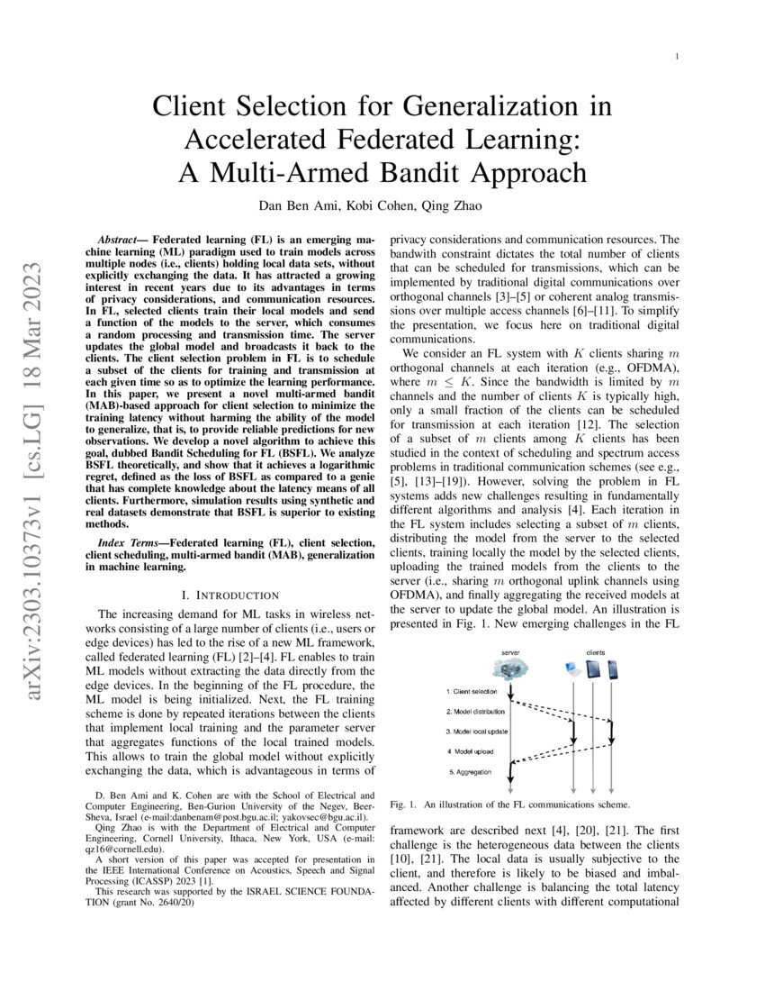 Client Selection For Generalization In Accelerated Federated Learning