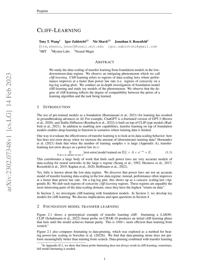 Cliff-Learning | DeepAI