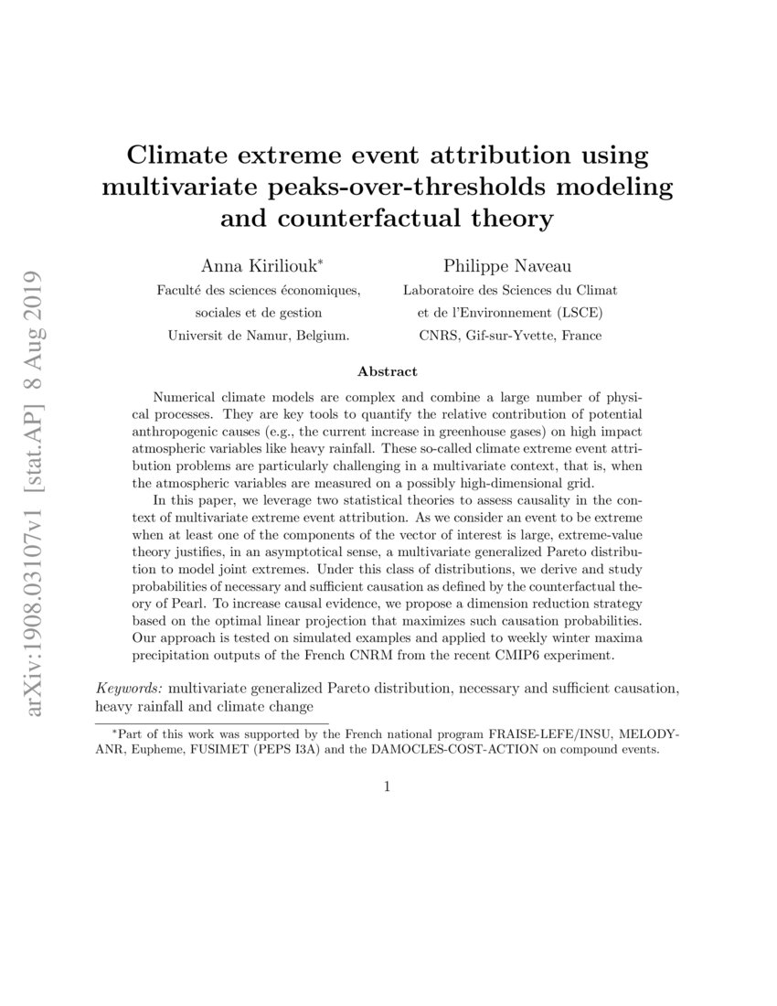 Climate extreme event attribution using multivariate peaks-over ...
