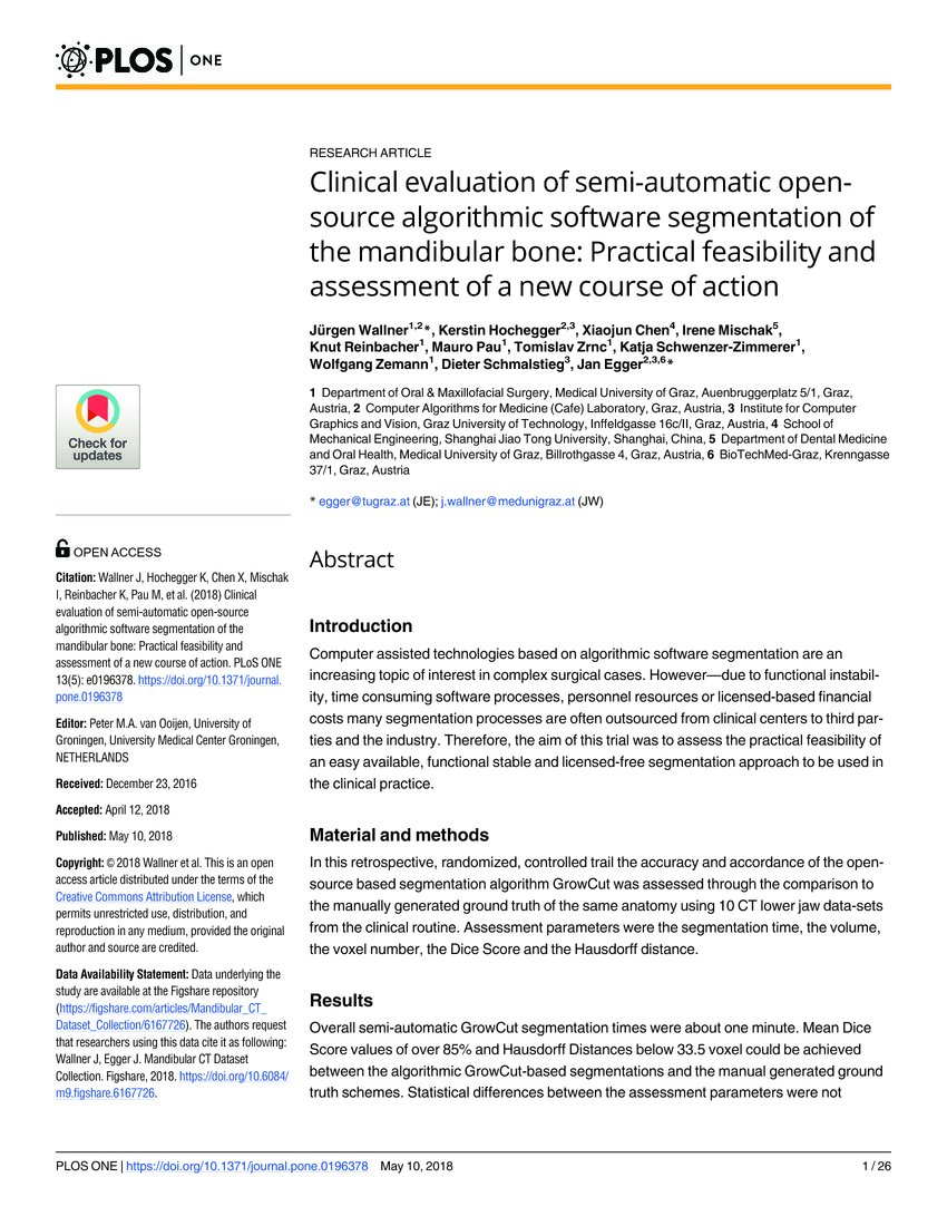 Clinical Evaluation Of Semi Automatic Opensource Algorithmic Software Segmentation Of The