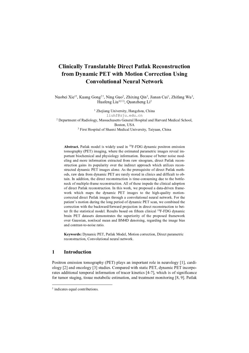 Clinically Translatable Direct Patlak Reconstruction from Dynamic PET ...