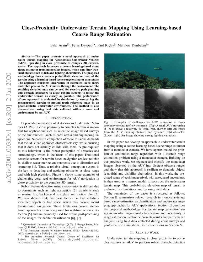Close-Proximity Underwater Terrain Mapping Using Learning-based Coarse ...