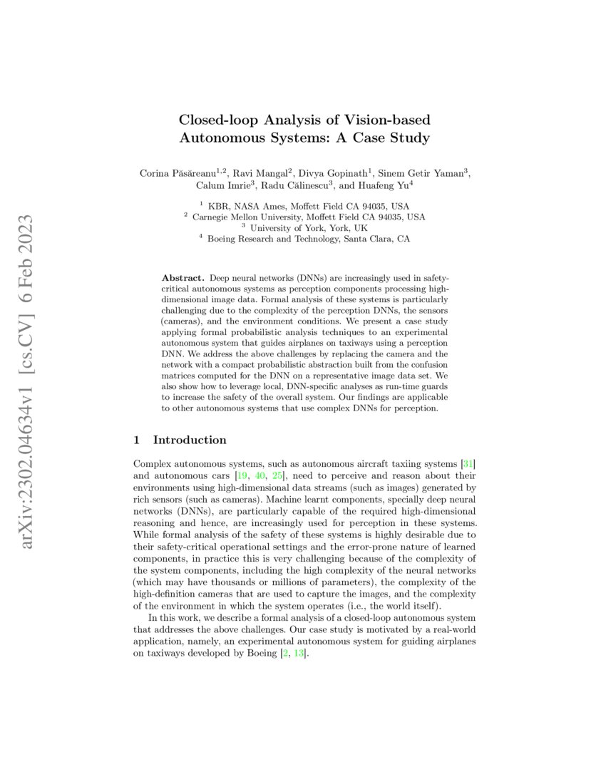 Closed-loop Analysis of Vision-based Autonomous Systems: A Case Study | DeepAI