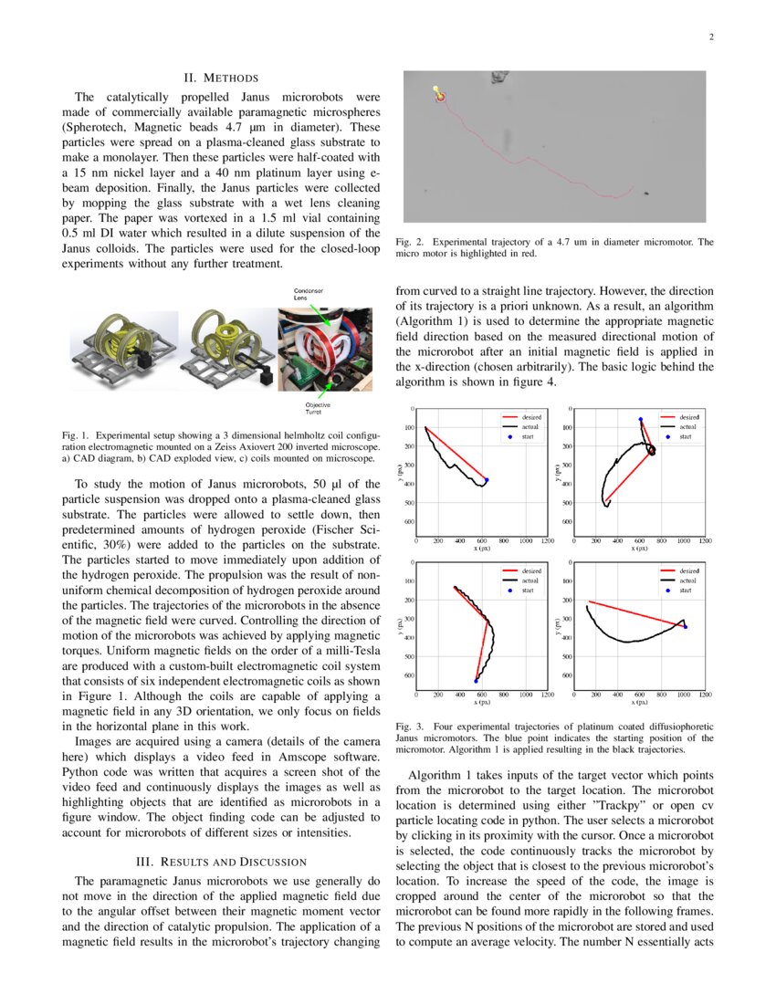 Closed-loop Control of Catalytic Janus Microrobots | DeepAI