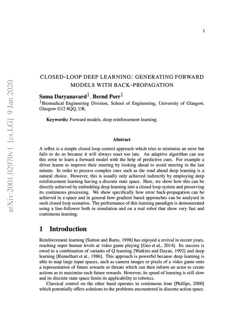 Closed-loop deep learning: generating forward models with back-propagation | DeepAI