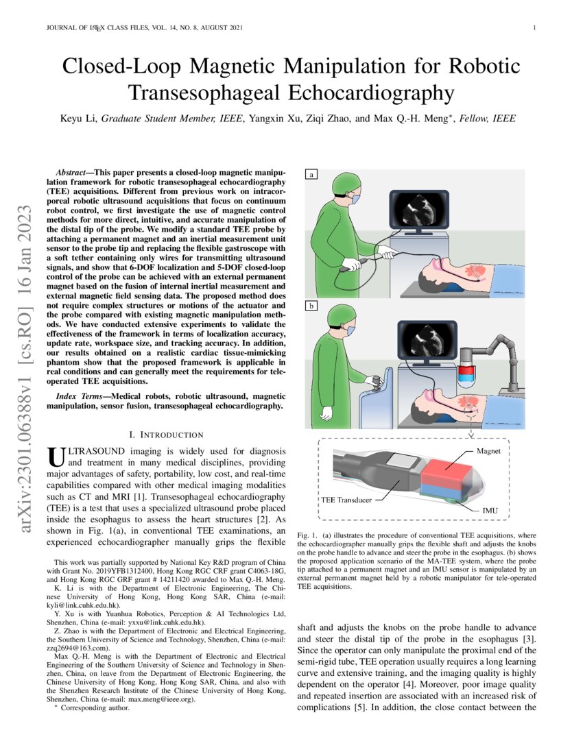 Closed-Loop Magnetic Manipulation for Robotic Transesophageal ...