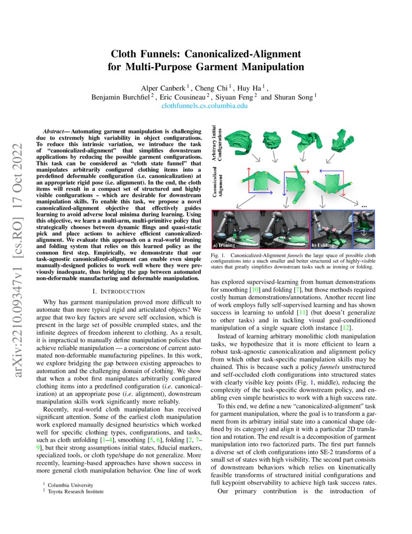 Cloth Funnels: Canonicalized-Alignment for Multi-Purpose Garment ...