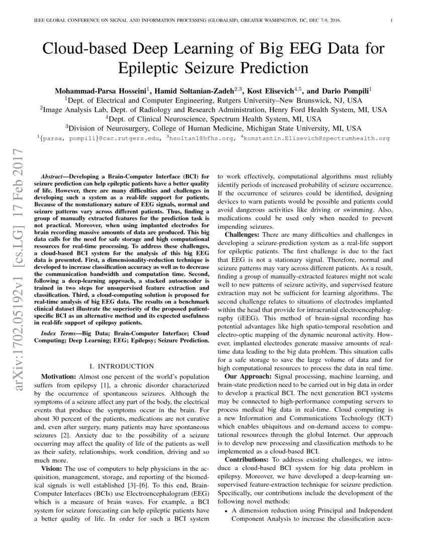 Cloud-based Deep Learning of Big EEG Data for Epileptic Seizure ...