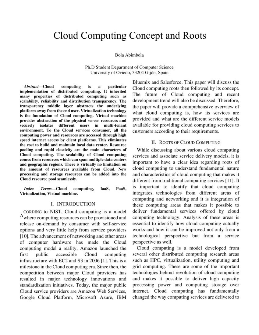 Cloud Computing Concept And Roots Deepai