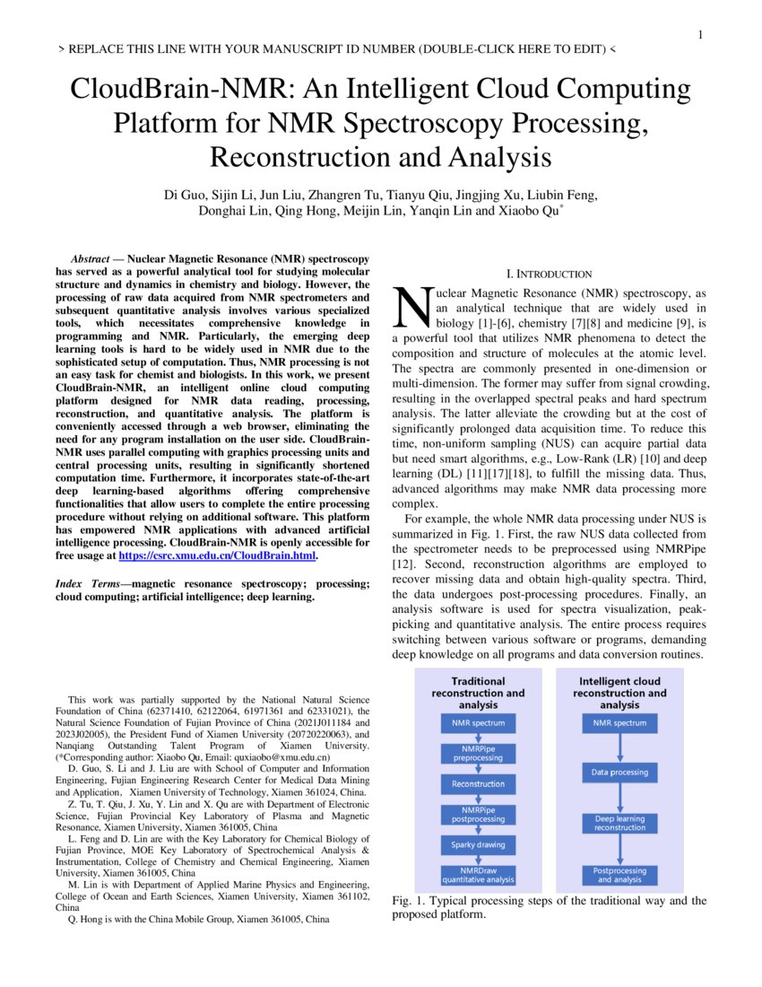 CloudBrain-NMR: An Intelligent Cloud Computing Platform for NMR ...
