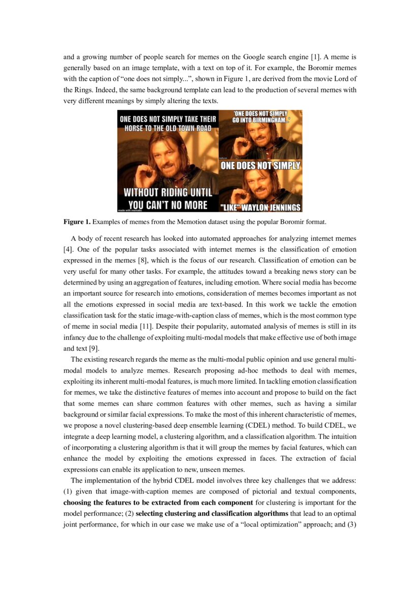 Cluster-based Deep Ensemble Learning for Emotion Classification in ...