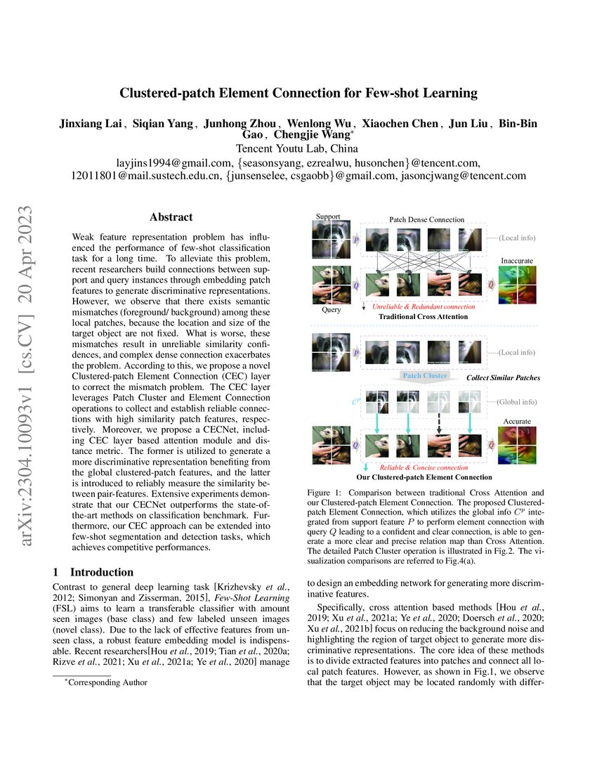 Clustered-patch Element Connection for Few-shot Learning | DeepAI